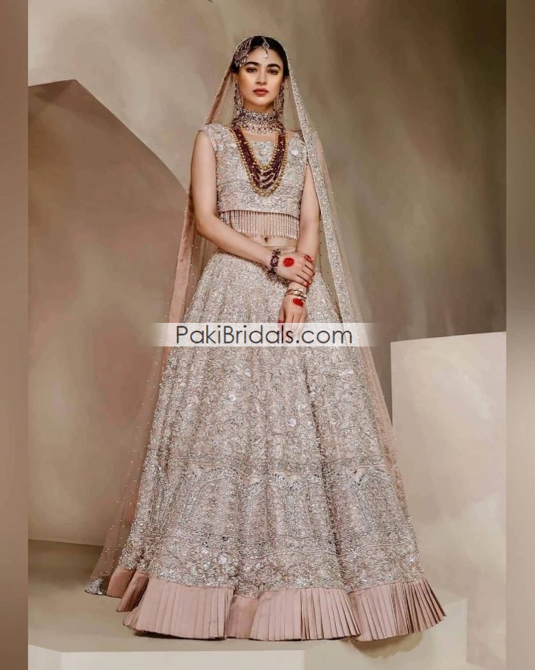 Peach Pakistani Bridal Lehenga Dress 793 - Pakistan Bridal Dresses
