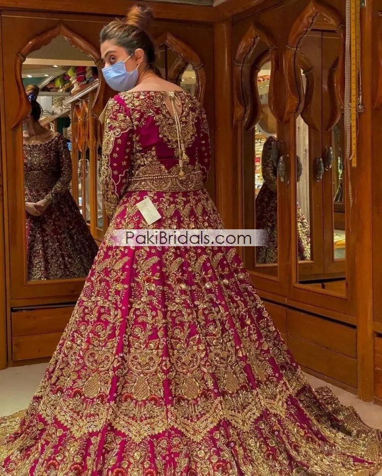 Tail Dupatta Pakistani Bridal maxi 816 - Pakistan Bridal Dresses