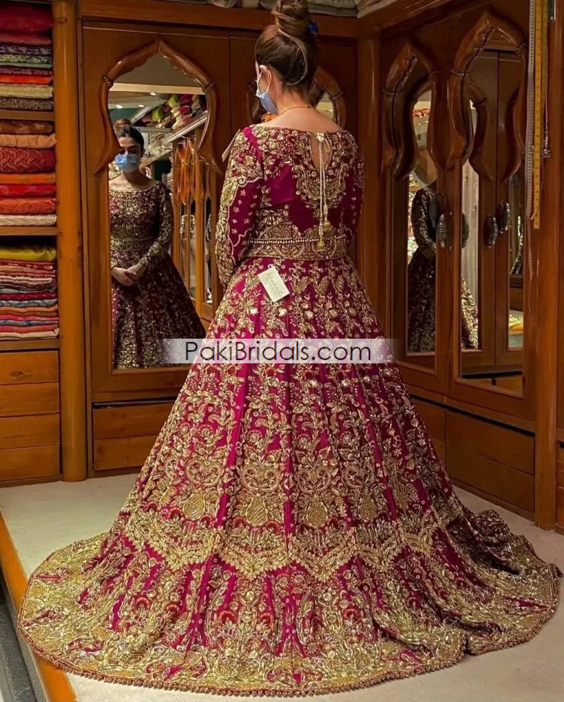 Tail Dupatta Pakistani Bridal maxi 816 - Pakistan Bridal Dresses