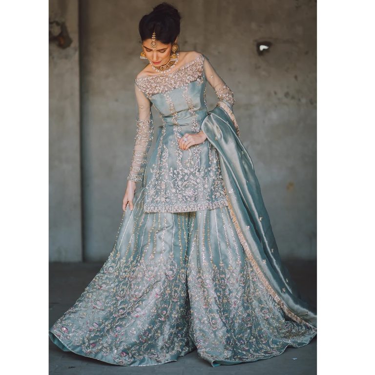 Grey Bridal Sharara Dress 832